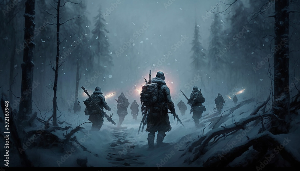 Battle in the Frozen Wasteland AI Generated Warfare Brings Soldiers ...