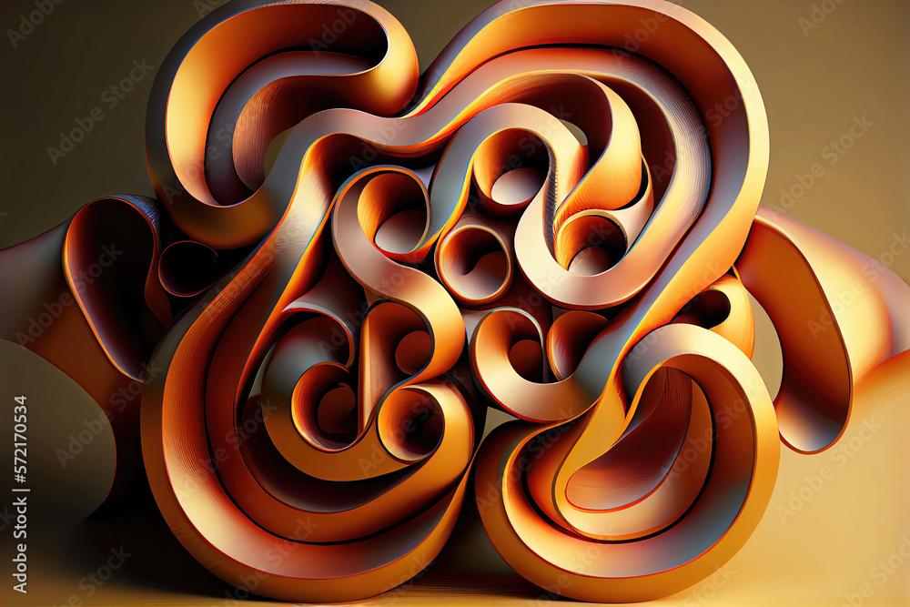 Abstract organic interlocking shapes as modern wallpaper design ...