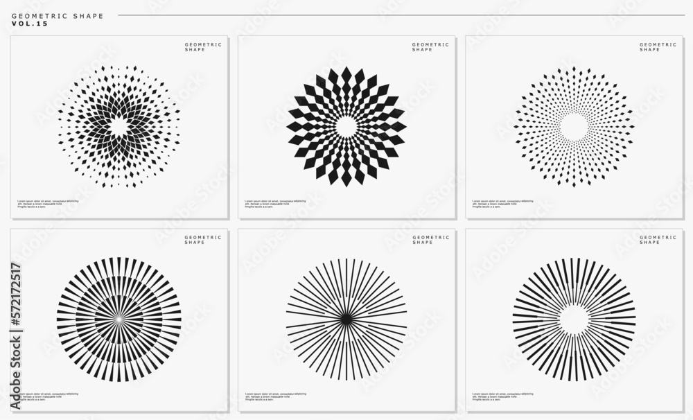 Modern line spark sun circle logo design set Stock Vector | Adobe Stock