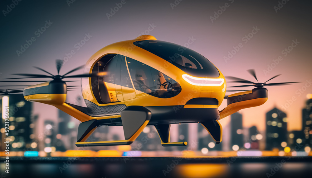 Passenger Autonomous Aerial Vehicle AAV. Future of urban air mobility ...