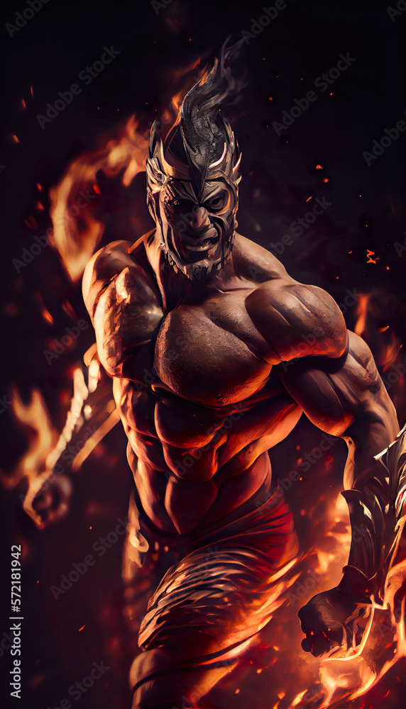 illustration of Ares. Ancient Greek God Ares, god of war, the spirit of ...