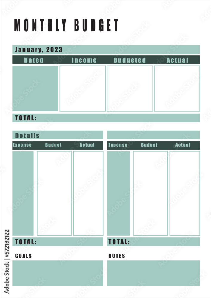 Modern budget planner template. Budget planner and to do list. Monthly ...