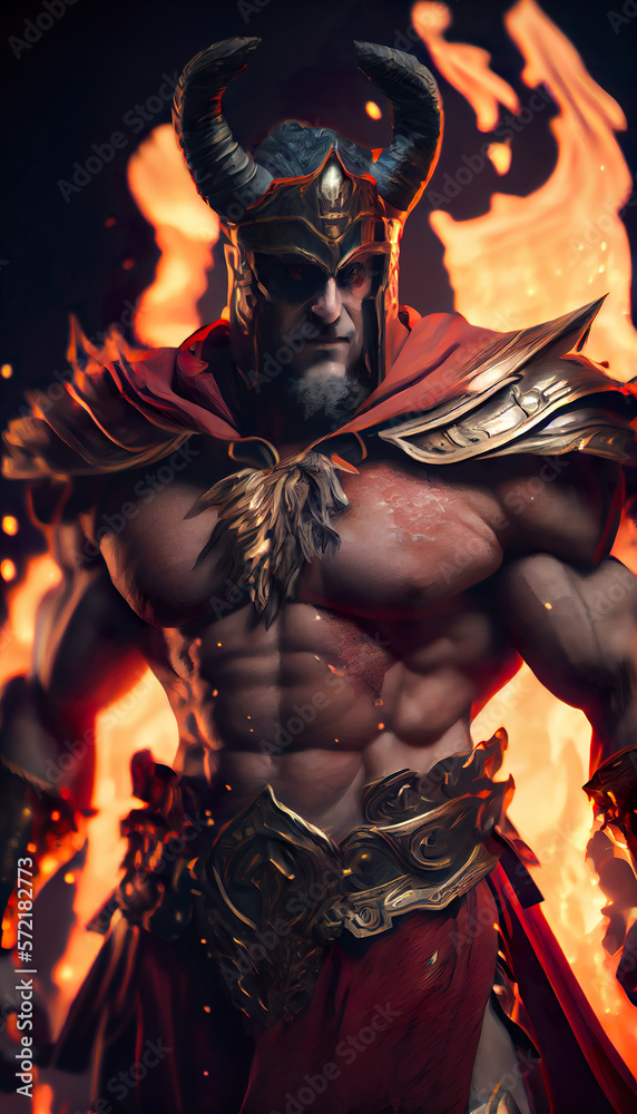 illustration of Ares. Ancient Greek God Ares, god of war, the spirit of ...