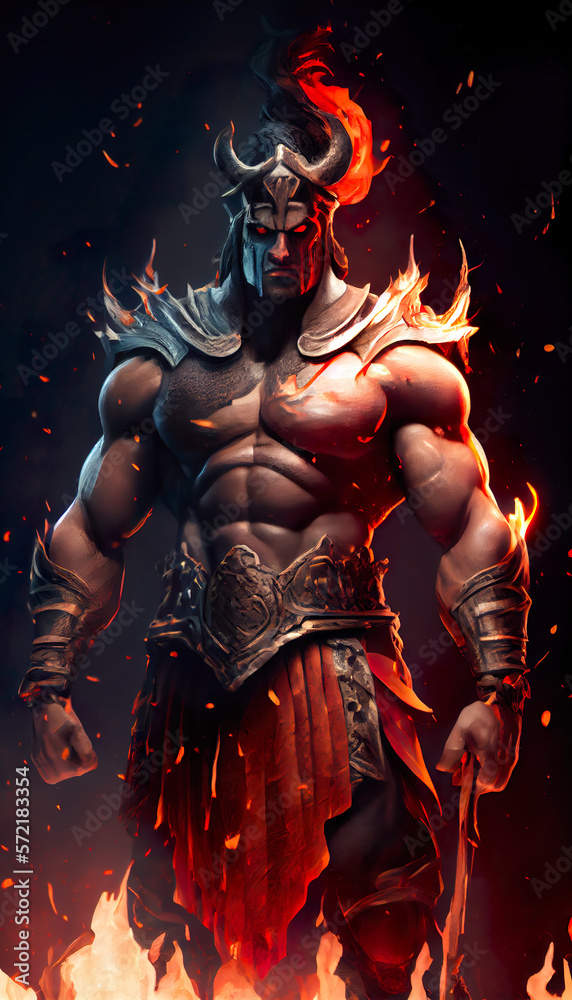 illustration of Ares. Ancient Greek God Ares, god of war, the spirit of ...