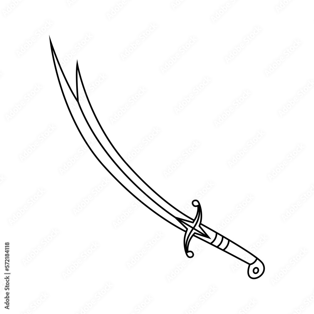arabic sword illustration. middle eastern army weapons Islamic sword ...