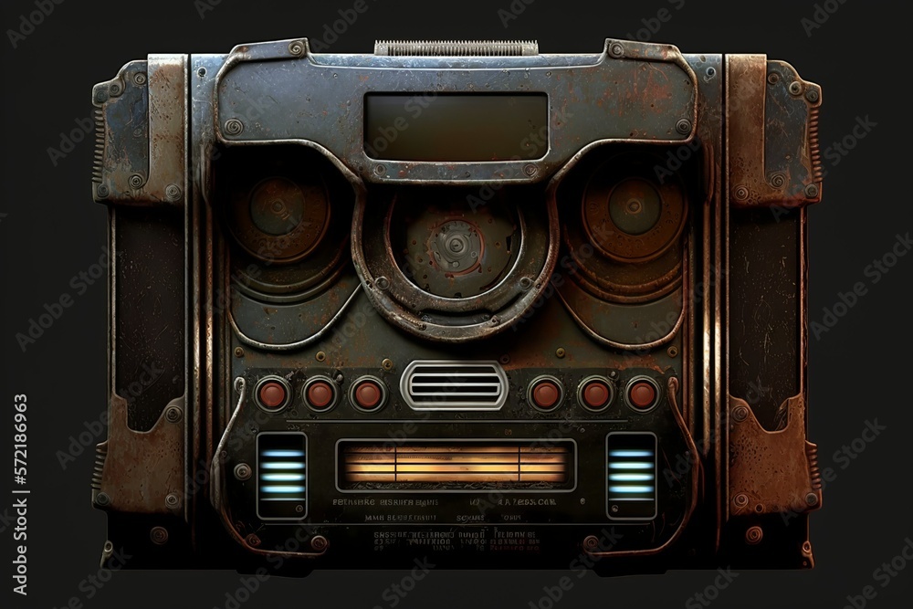 Retrofuturistic sci-fi cyberpunk cartridge data storage device design ...