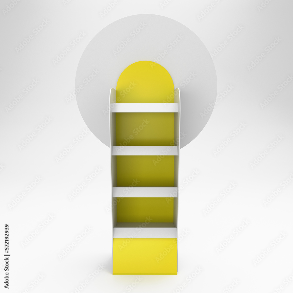 Single Yellow POS Floor Stand Display, Blank Empty Advertisement Stand ...