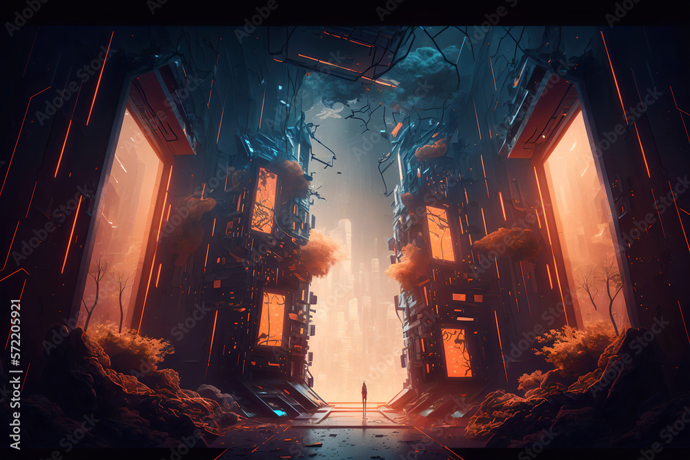 Cyberpunk Dystopias Post-Apocalyptic Cyber City Digital Art | AI ...