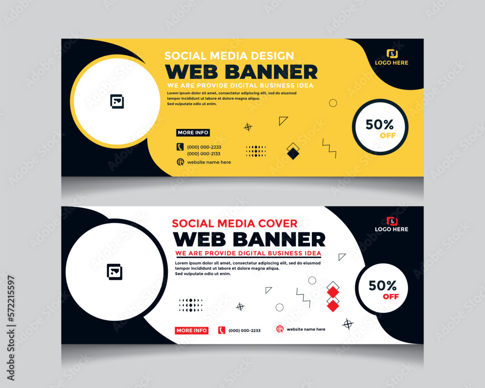 web banner, creative ads, social media banner, corporate banner ...