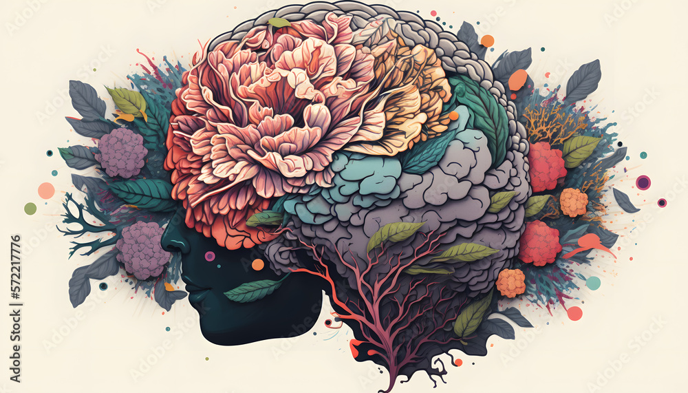 Human Organs with Flowers - Love and Emotion Concept - Self-Care ...