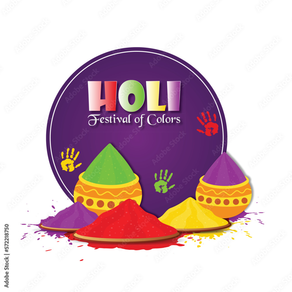 Happy Holi festival of colors, Holi Greeting Background Design with ...