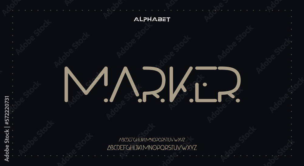 MARKER Abstract Fashion Best font alphabet. Minimal modern urban fonts ...