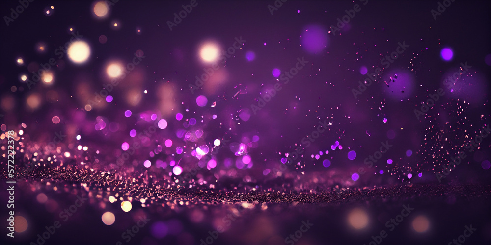 Violet background with bokeh effect luxury sparks. Design element for ...