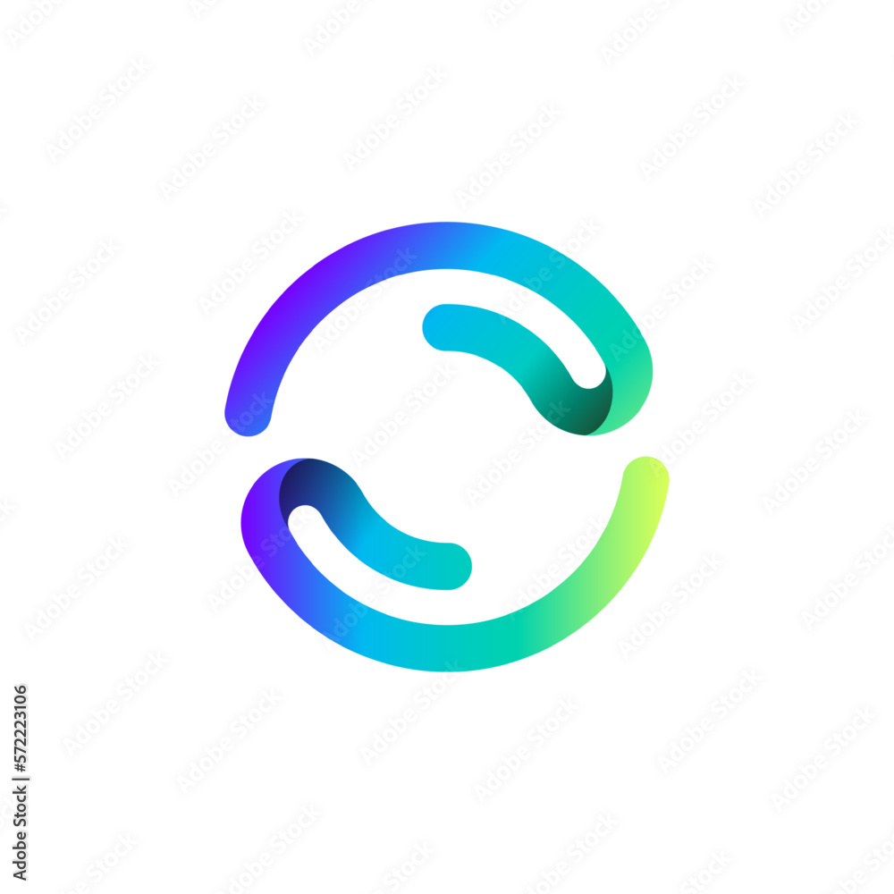 Arab number zero logo formed by colorful bright line, folded from ...