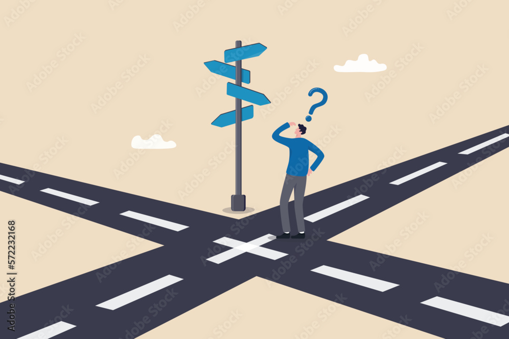 Business Crossroads Finding Solution Or Direction For Success