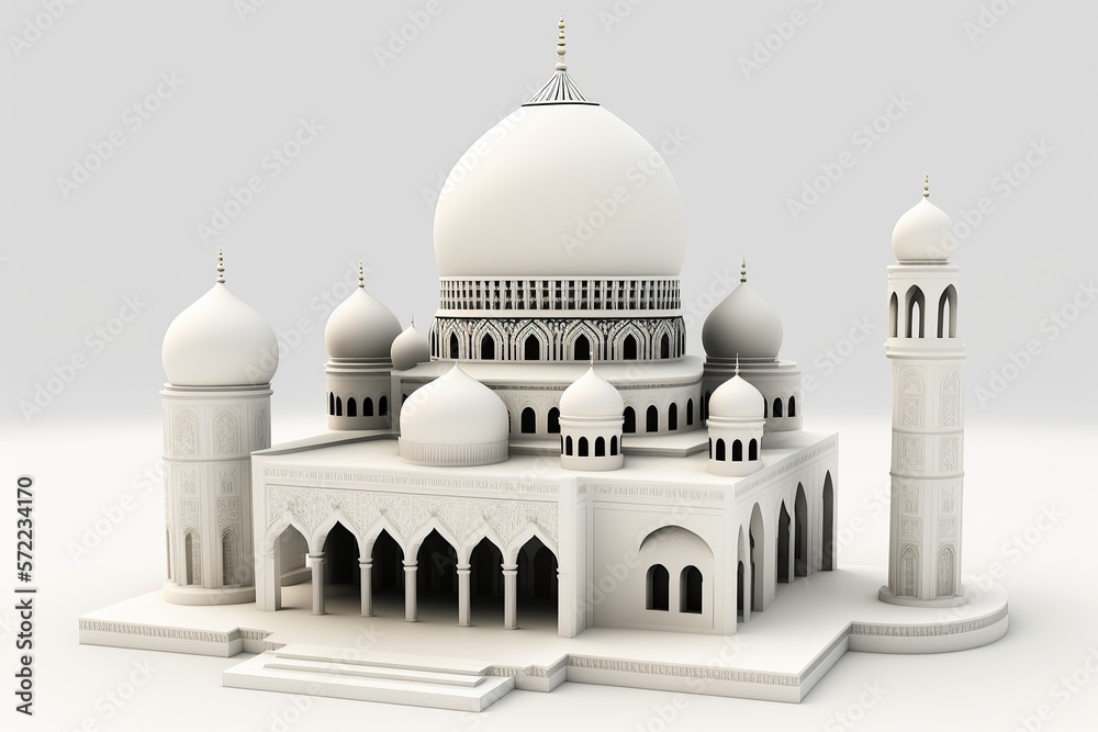 Mosque building realistic 3d design isolated with transparent ...