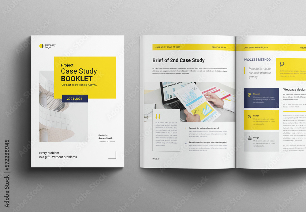Case Study Booklet Template Stock Template | Adobe Stock