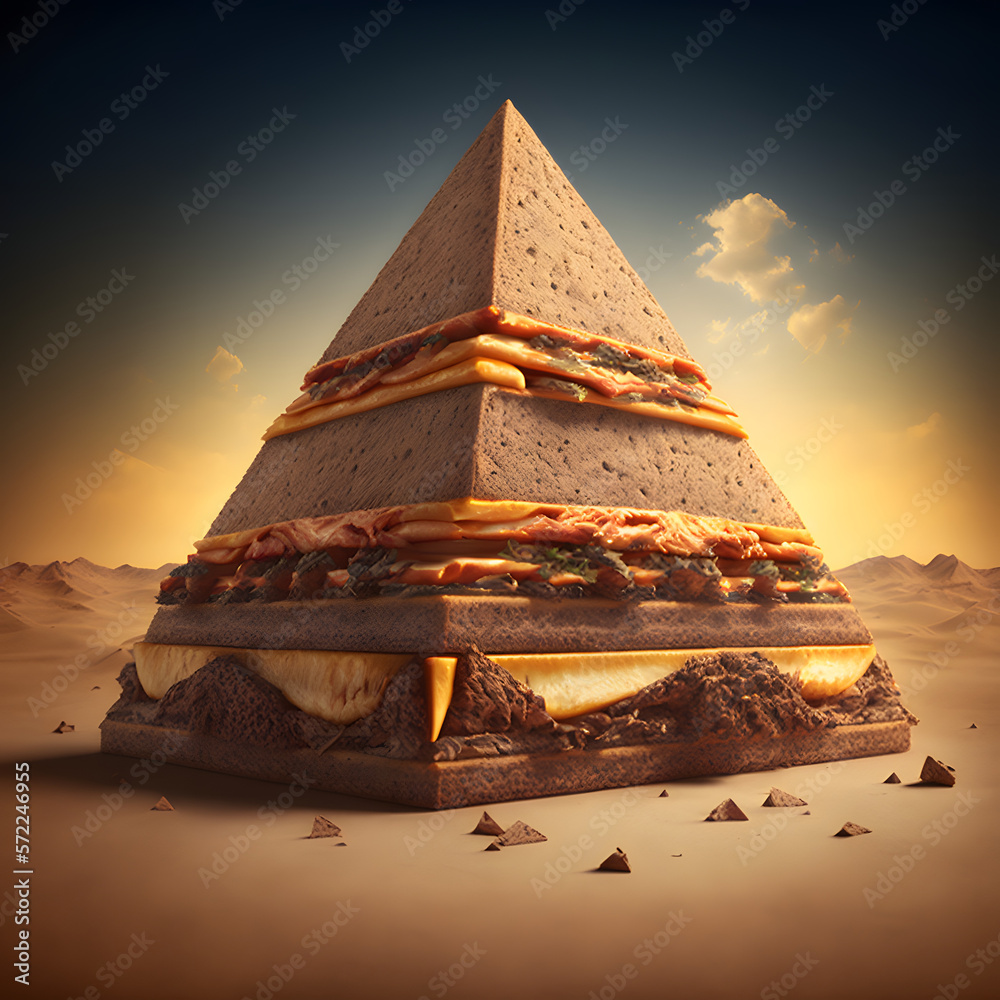 ancient Egyptian pyramid made from hamburgers Stock Illustration ...