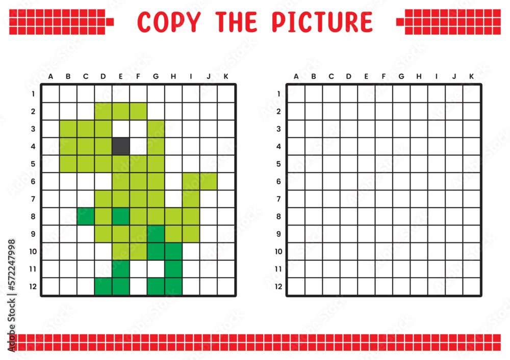 Copy the picture, complete the grid image. Educational worksheets ...