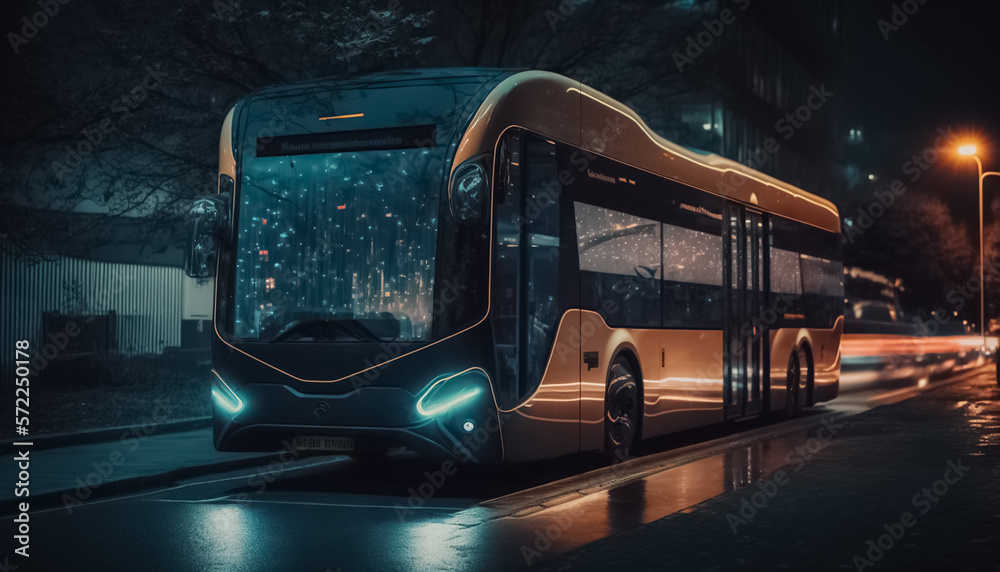 Future of urban autonomous mobility city bus. Public transport ...