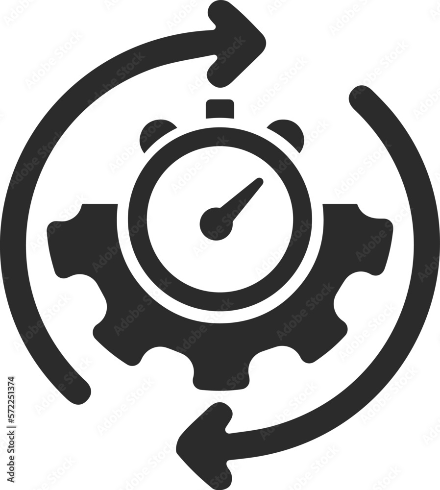 Efficiency icon, management icon black vector Stock Vector | Adobe Stock