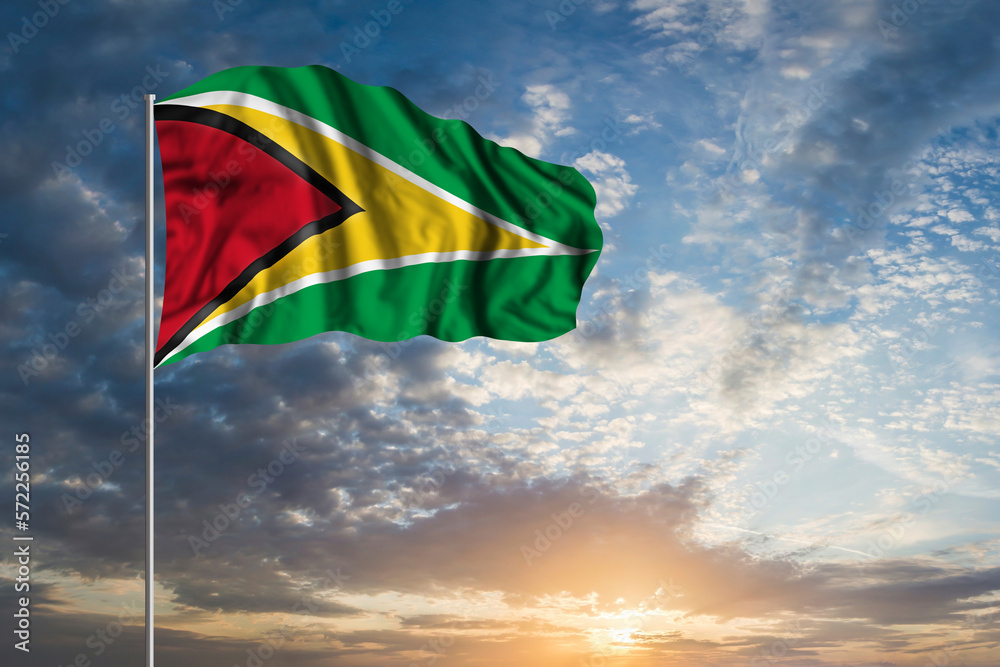 Waving National flag of Guyana Stock Photo | Adobe Stock