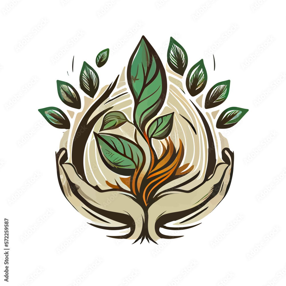 Nature Charity Logo Icon design. Beautiful artwork illustration Stock ...