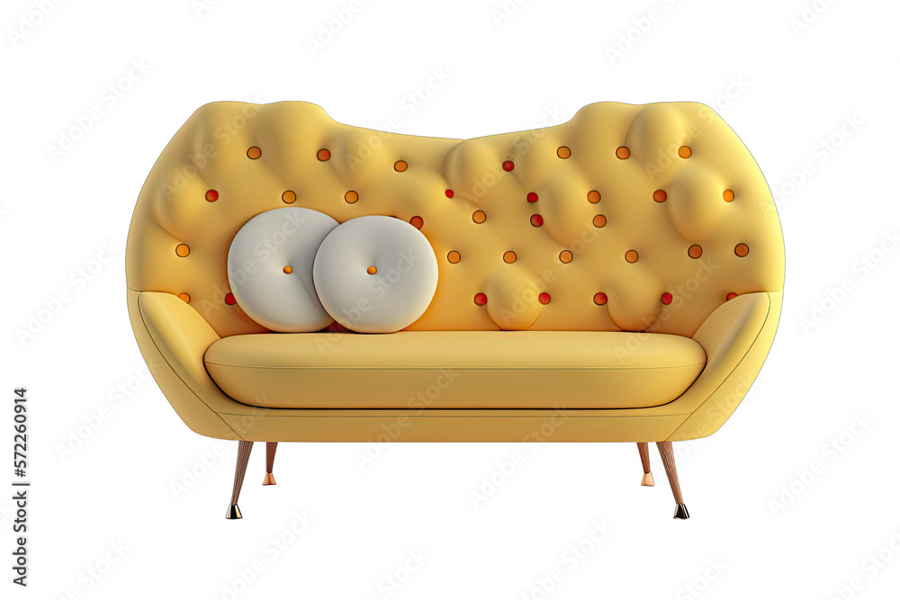 yellow couch transparent background, ai generated Stock Illustration ...