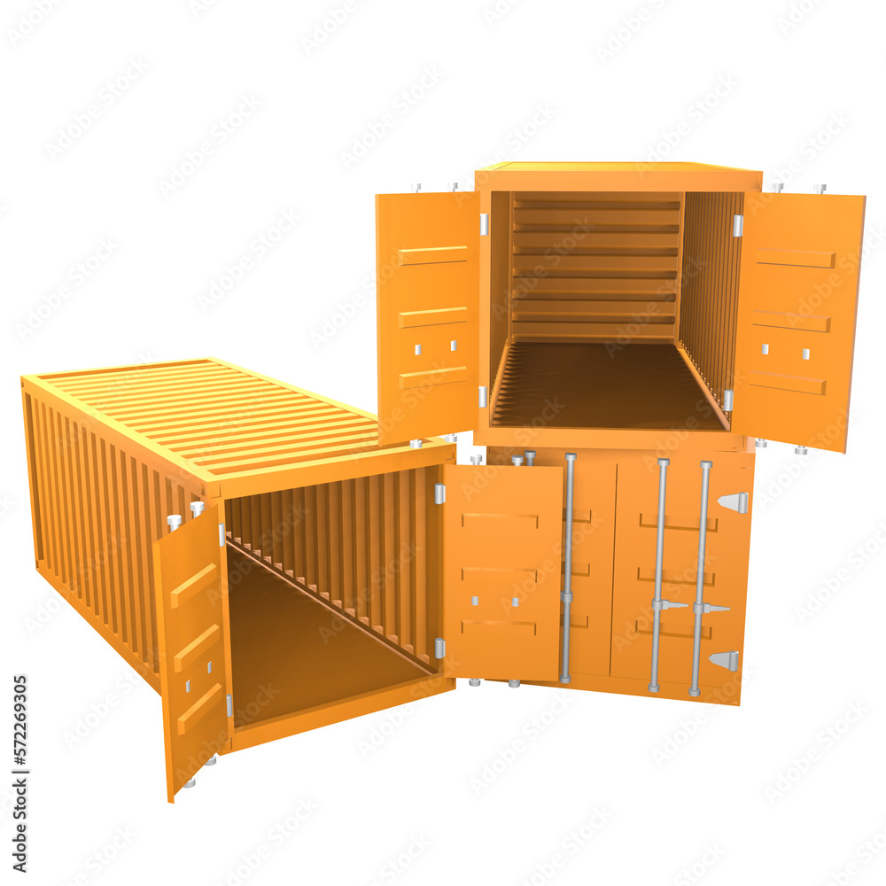 3D design of cargo containers for storage transportation illustration ...