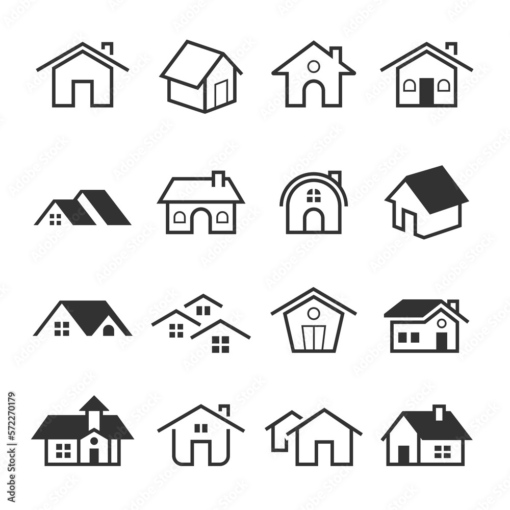 Home symbol icons Stock Illustration | Adobe Stock