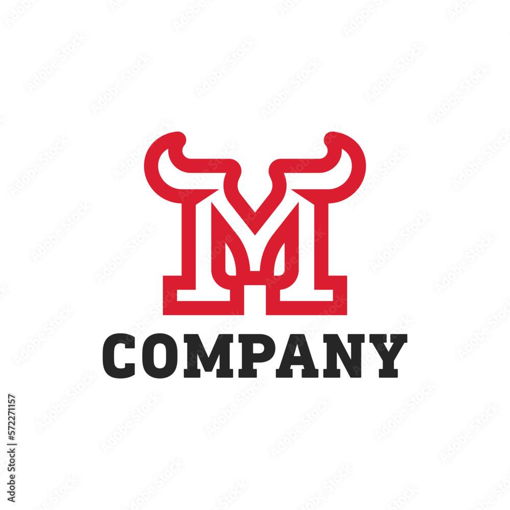 Letter M Bull Logo Stock Vector | Adobe Stock
