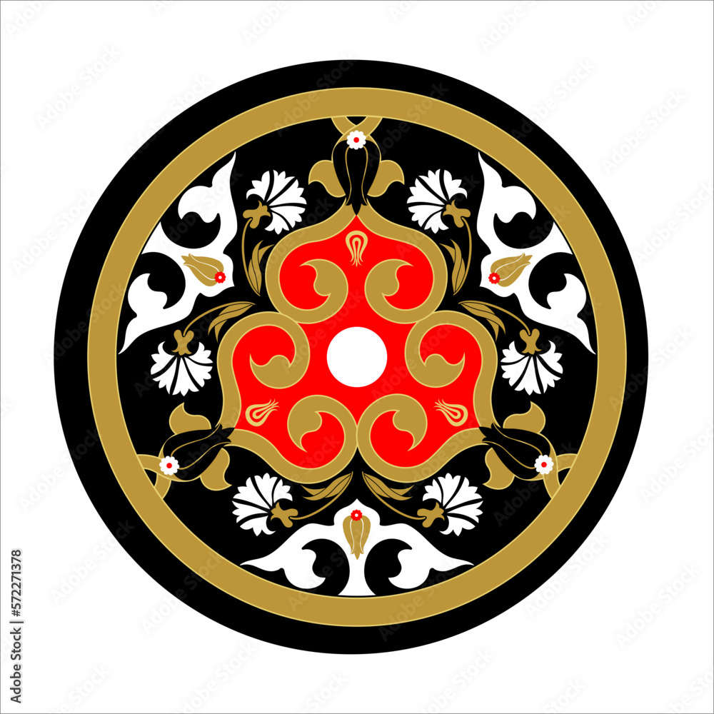 Ornament element for plate design in authentic style. Vector art of ...