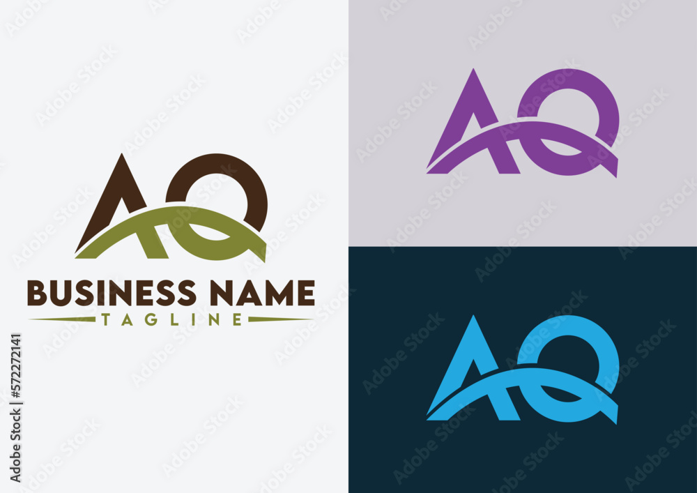 Letter AQ logo design vector template, AQ logo Stock Vector | Adobe Stock