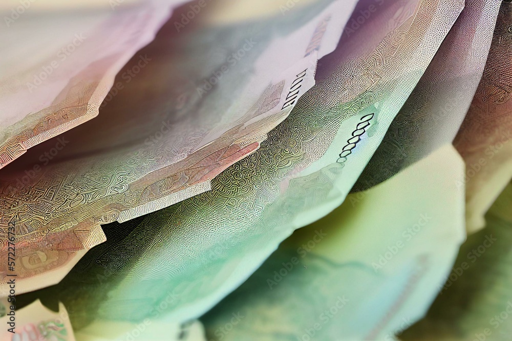 3D Stack of 200 Moroccan dirham notes isolated on white background ...