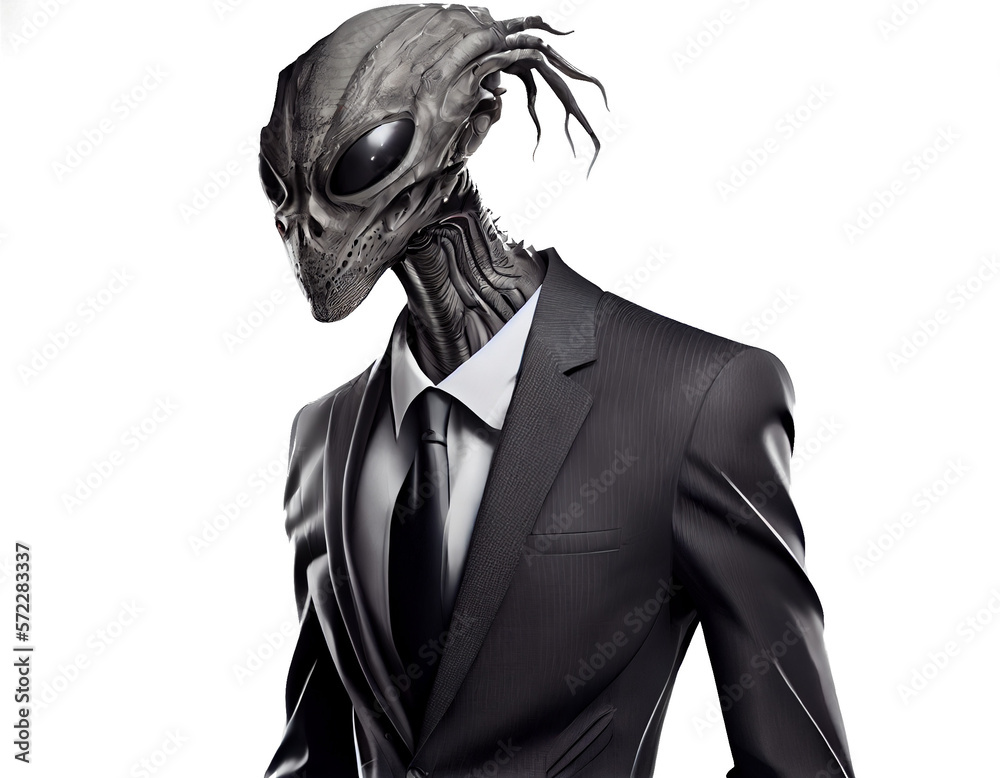 Businessman alien on transparent background. generative AI. Stock ...