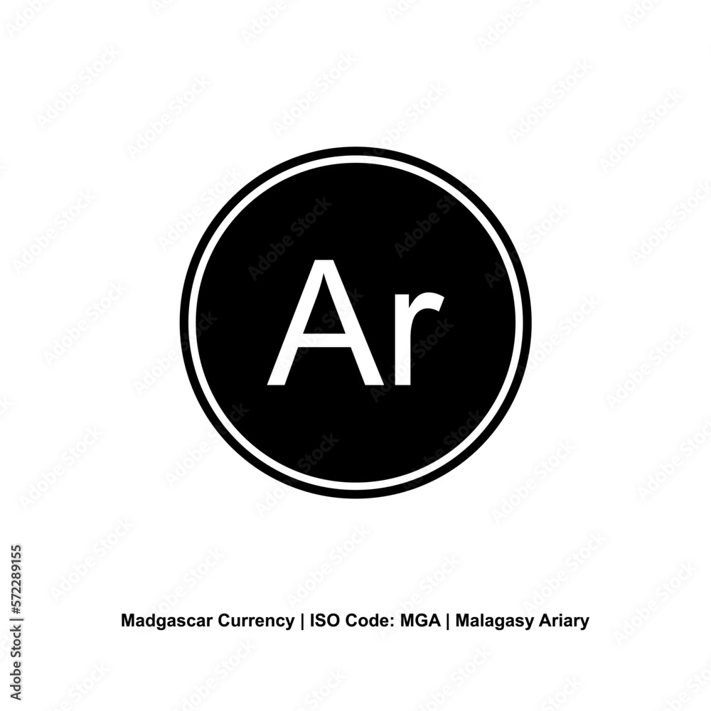 Madagascar Currency Symbol, Malagasy Ariary Icon, MGA Sign. Vector ...