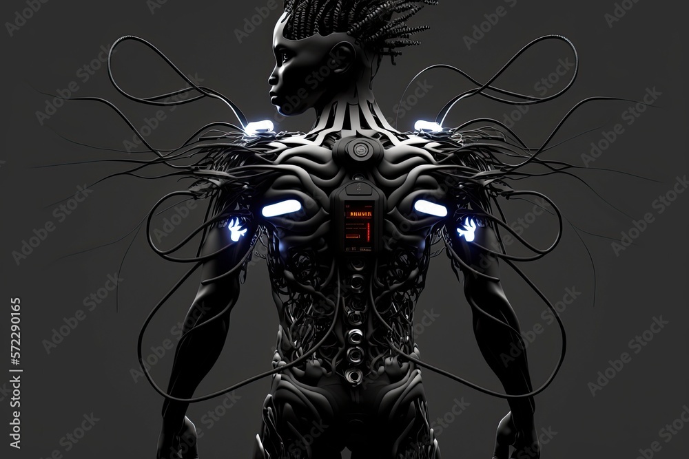 Creation of a human robot with electrical systems in the body. AI ...