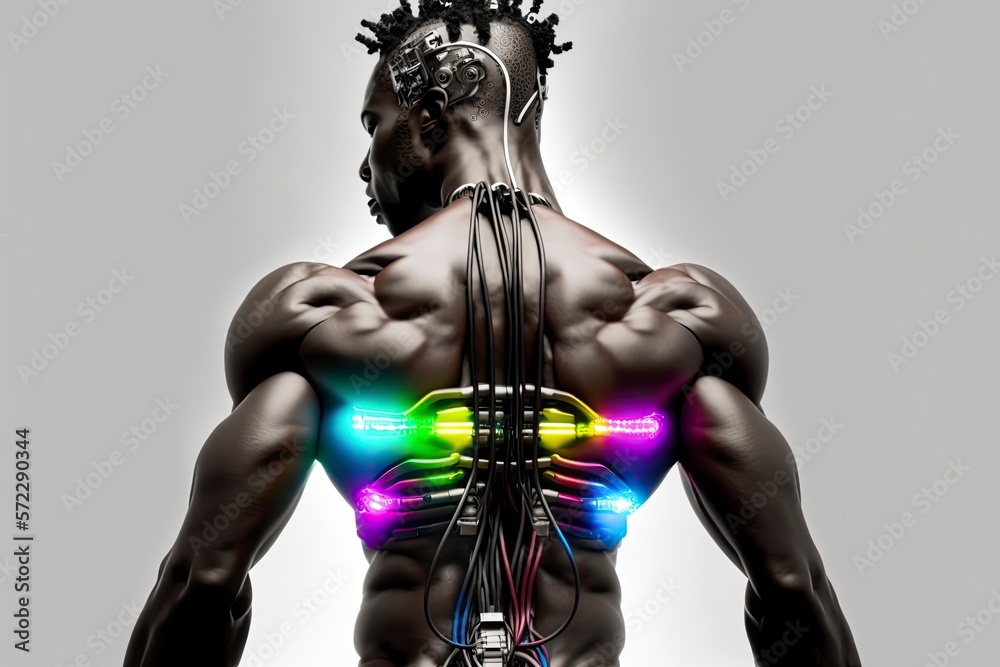 Creation of a human robot with electrical systems in the body. AI ...