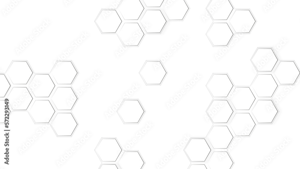 Abstract hexagon geometric surface. Modern white and grey hexagonal ...