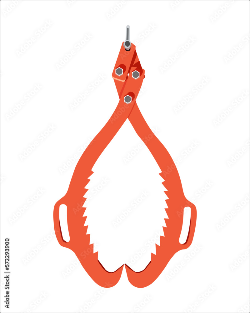 Vector Illustration timber lifting claws hook log tongs lifter tools ...