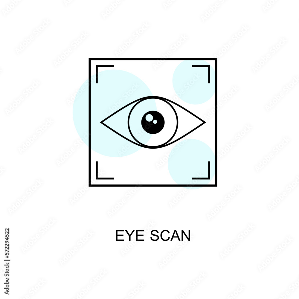 Eye scanner medical icon. Outline eye scanner symbol isolated on white ...