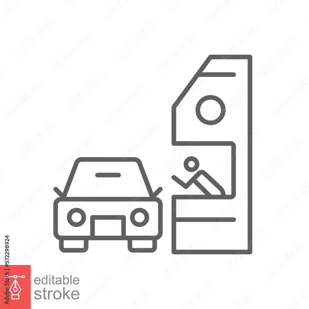 Drive through line icon. Simple outline style symbol for web, mobile ...