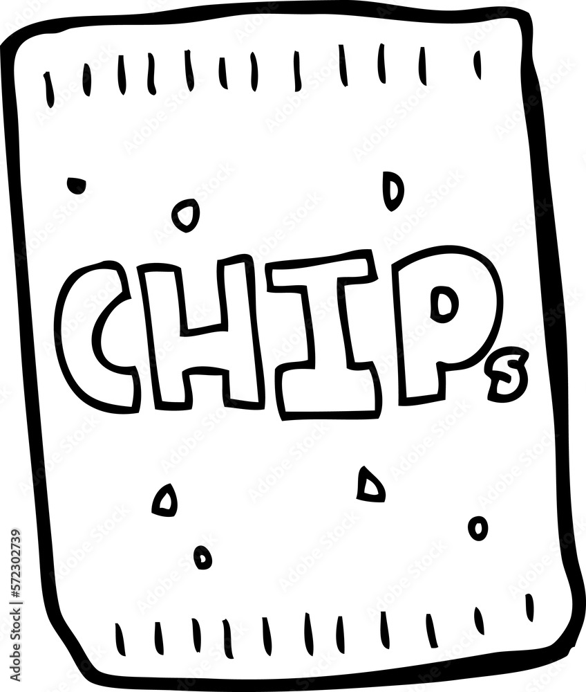 cartoon packet of chips Stock Illustration | Adobe Stock