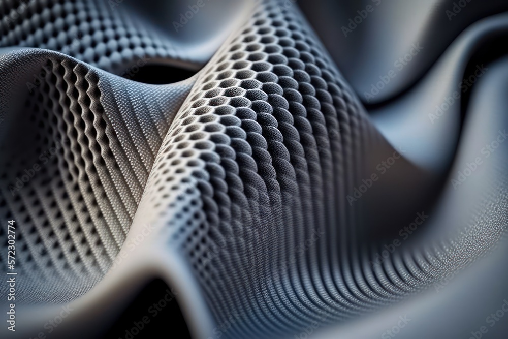 Tejido futurista, tela de metal, malla metálica impresa en 3d, techwear ...