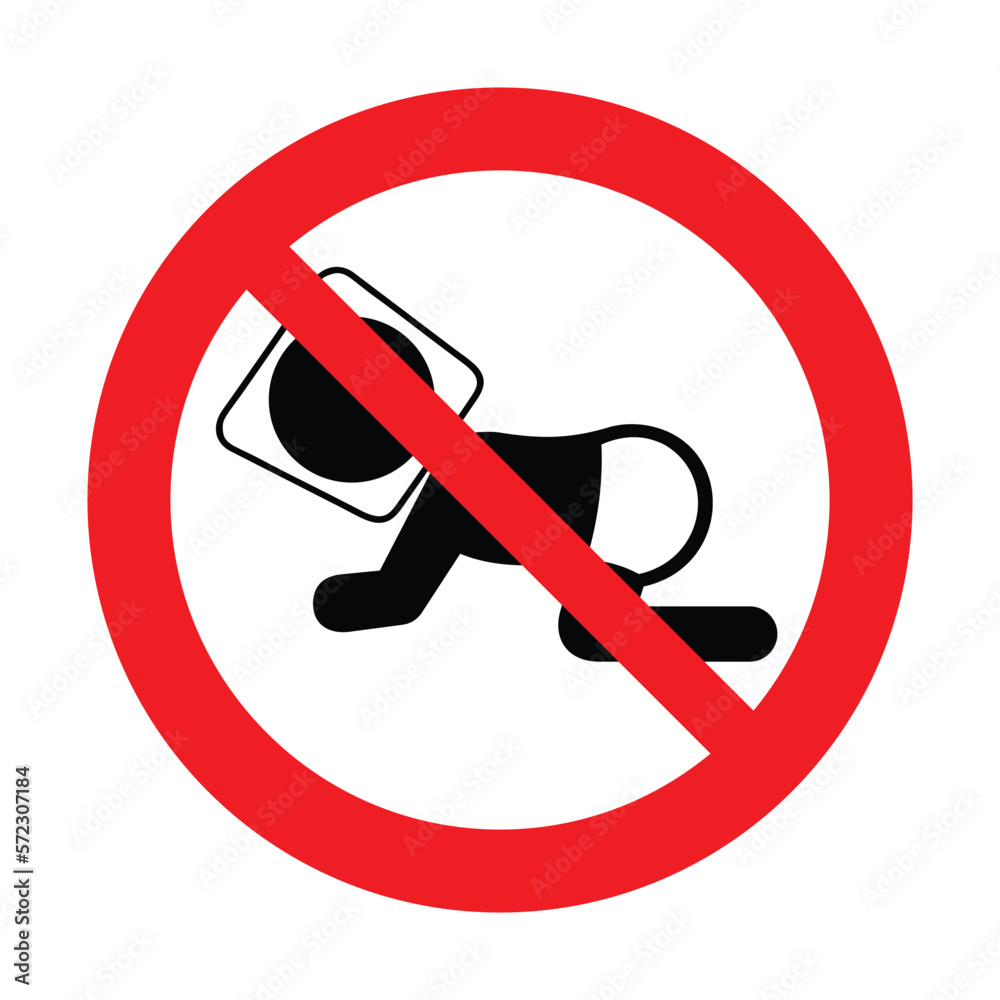 Plastic bag warning sign, danger of suffocation. To avoid danger from ...