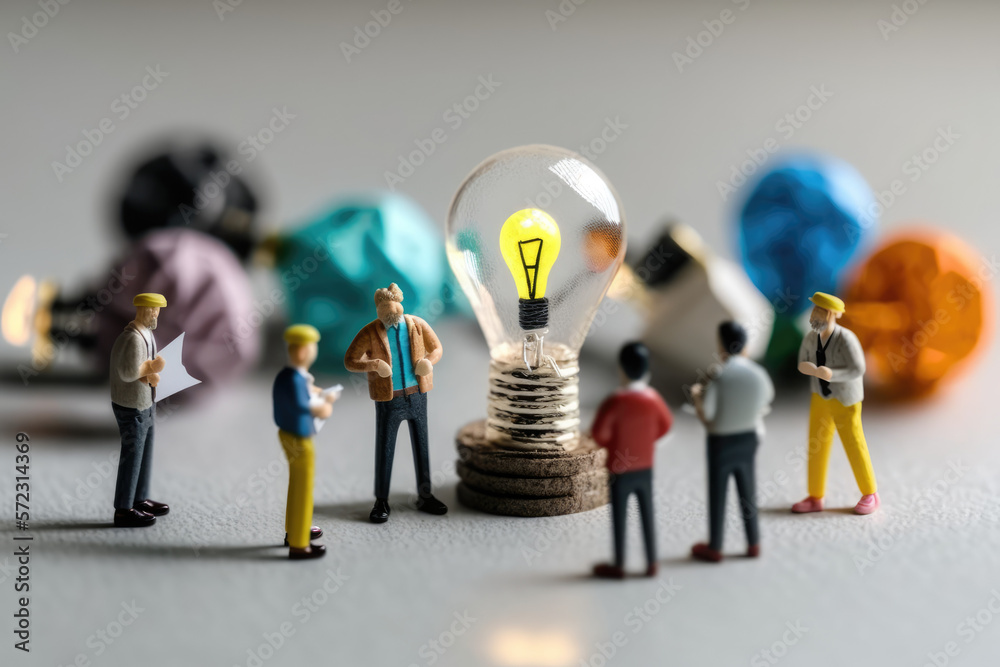 business illustration. small people characters develop creative ...