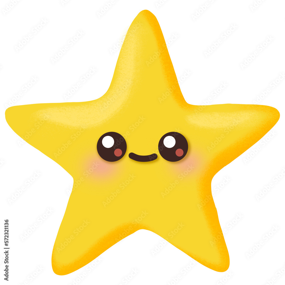 Cute Star Drawing Kids Cartoon Character Transparent Background Stock ...