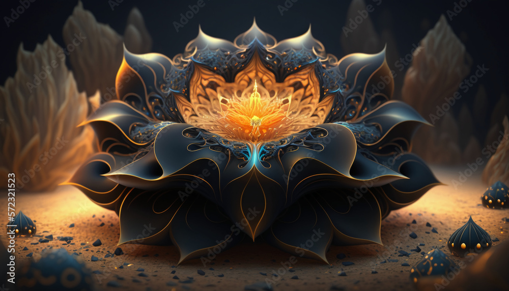 obsidian black depth glowing cosmic elemental meditate Generative AI ...