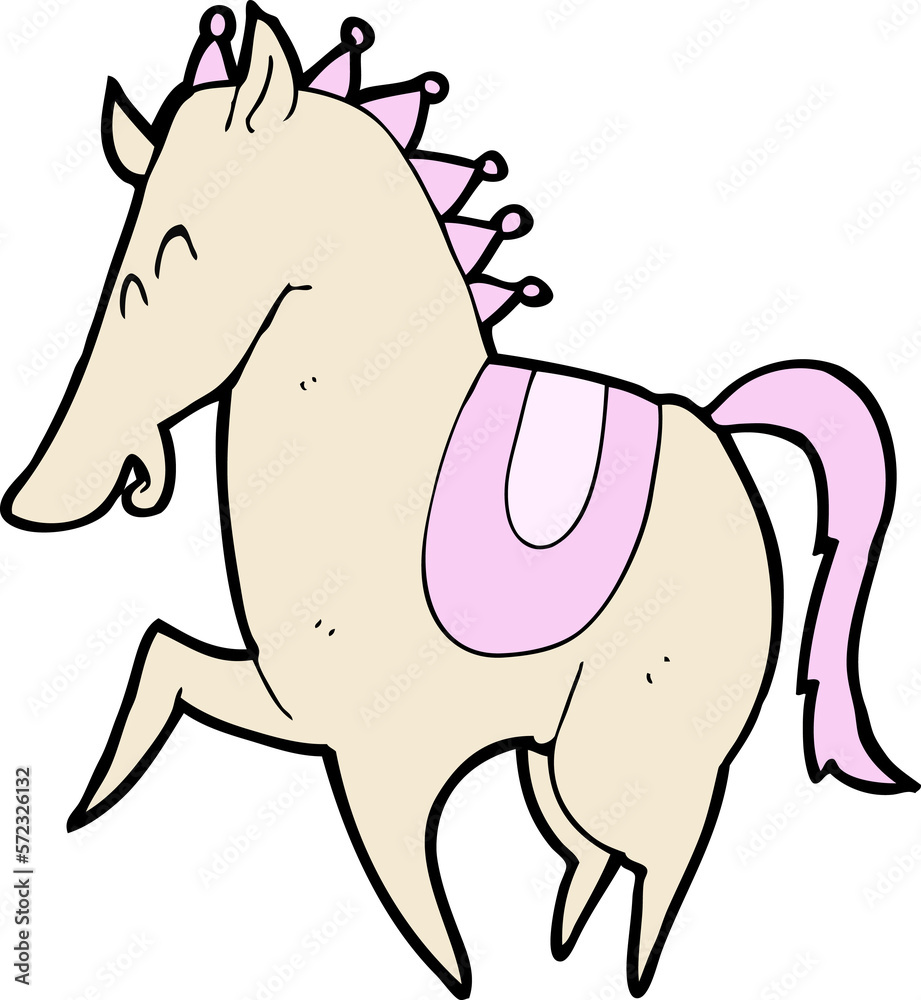 cartoon prancing horse Stock Illustration | Adobe Stock