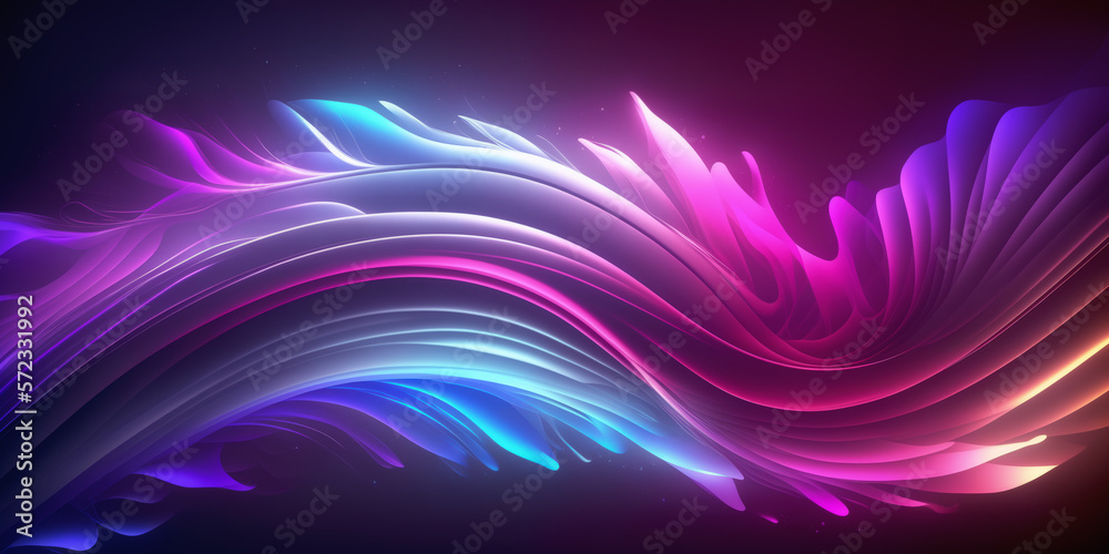 Illustrazione Stock Abstract light effect background illuminated by vibrant neon blue, pink and ...